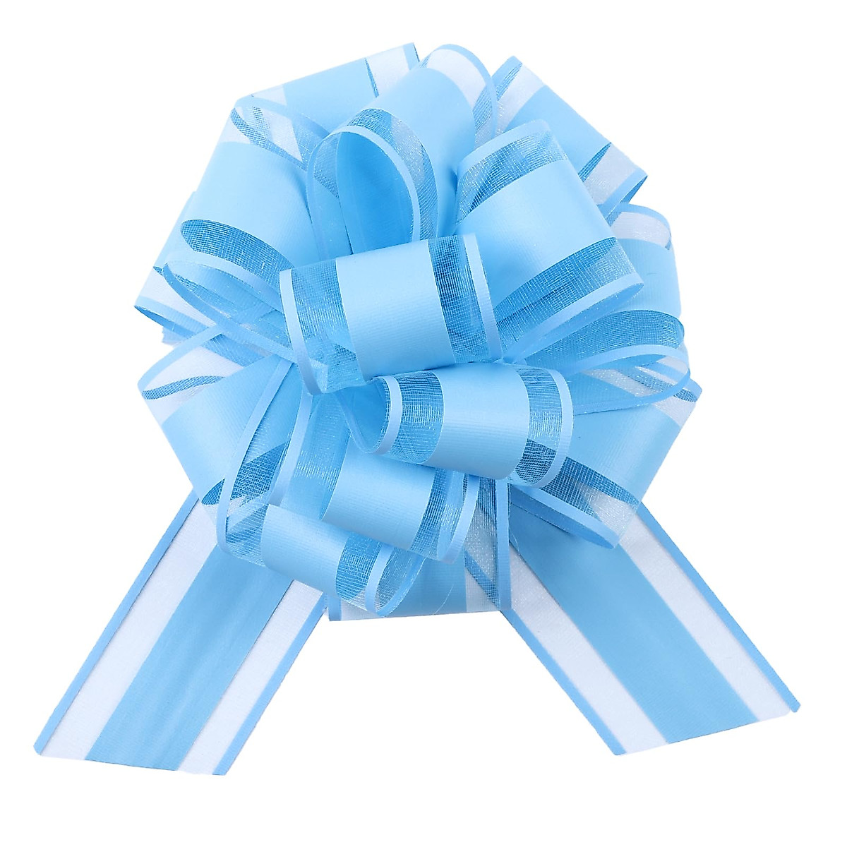 6 Pieces Large Pull Bows,6 inches Simple Style Gift Bow for Christmas Party Birthday Gift Wedding Ribbon Bows for Wrapping Boxes or Flower Decorations, Valentine's Day Gift Decorations (Light Blue)