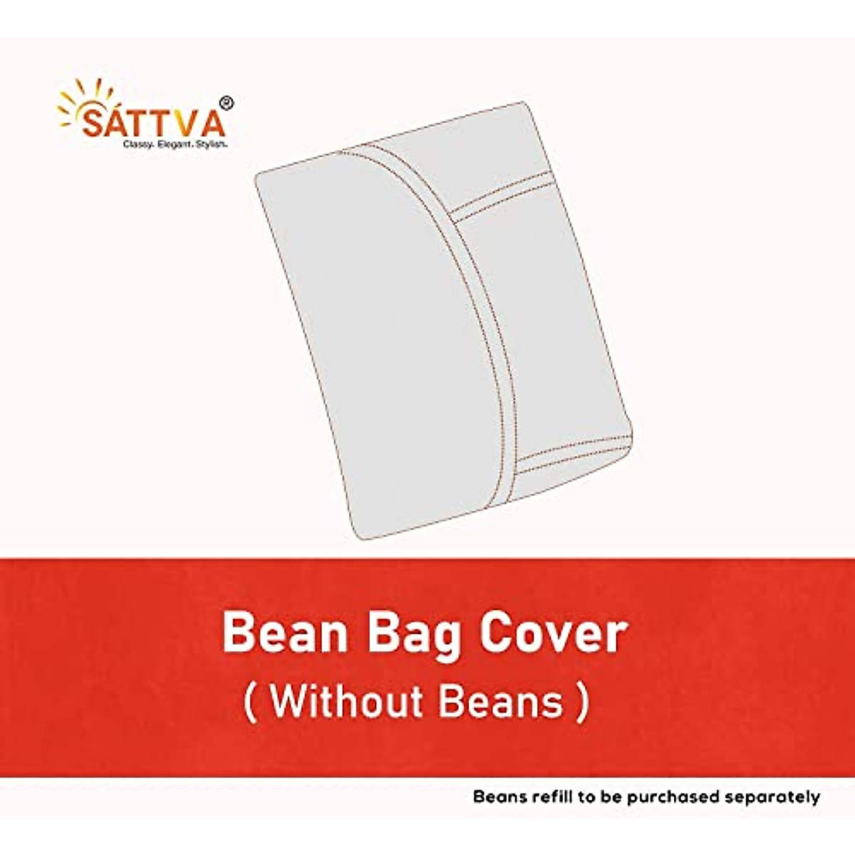 SATTVA All Weather Water Resistant Lounger Bean Bag for Adults - Big Bean Bag Covers Only (No Filling), Love Sack Bean Bag Oversized, Washable Ultra Soft Zipper, for Dorm & Family Room (Green)