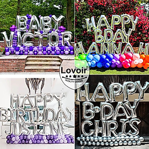 Lovoir 40 Inch Large Silver Letter C Balloons Big Size Jumbo Mylar Foil Helium Balloon for Birthday Party Celebration Decorations Alphabet Silver C