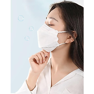 Rmaytiked 50Pcs 4-Ply KF94 Black Face Masks Breathable 3D Mouth Shields Filter