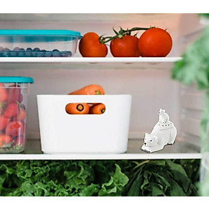 dgudgu Bear Baking Soda Container Ceramic Baking Soda Holder For Fridge Cute Kitchen Gadgets Baking Soda Fridge Holder For Eliminating Fridge And Freezer Odor