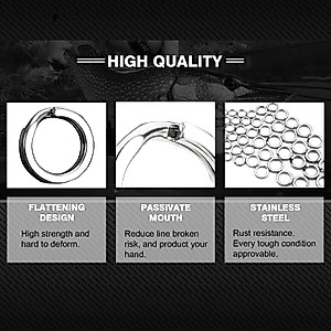 Atibin Swivel Steel Split Ring Fishing Stainless Connector Fishing Rings Snap High Strength Split Ring Saltwater 100pcs 50lbs