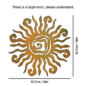 Wacky Sun Metal Wall Art Steel Out Door Decor, Metal Sun Art Wall Decor for Home, Bedroom, Living Room, Office, Garden - 18", Copper