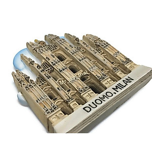 WitnyStore Tiny Milan Cathedral Basilica or Duomo di Milano Italy Italia Southern Europe Tourist Attractions Resin Refrigerator Magnet Traveler Souvenir Gift Memento 3D Fridge Magnets