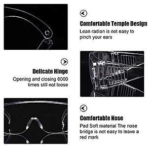 Frienda Safety Goggle Glasses Clear Safety Goggles Anti-Fog Protective Polycarbonate Eyewear with Impact Resistant Lens for Construction Laboratory Outdoor Work Eye Protection (6 Pairs)