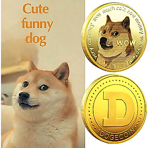 Generl 2 PCS-1 oz Dogecoin Commemorative Coin 2021 Gold-Plated, Silver-Plated, Dogecoin Limited Edition Collectible Coins, with Protective Cover, Display Stand —Gifts for Dog Lovers