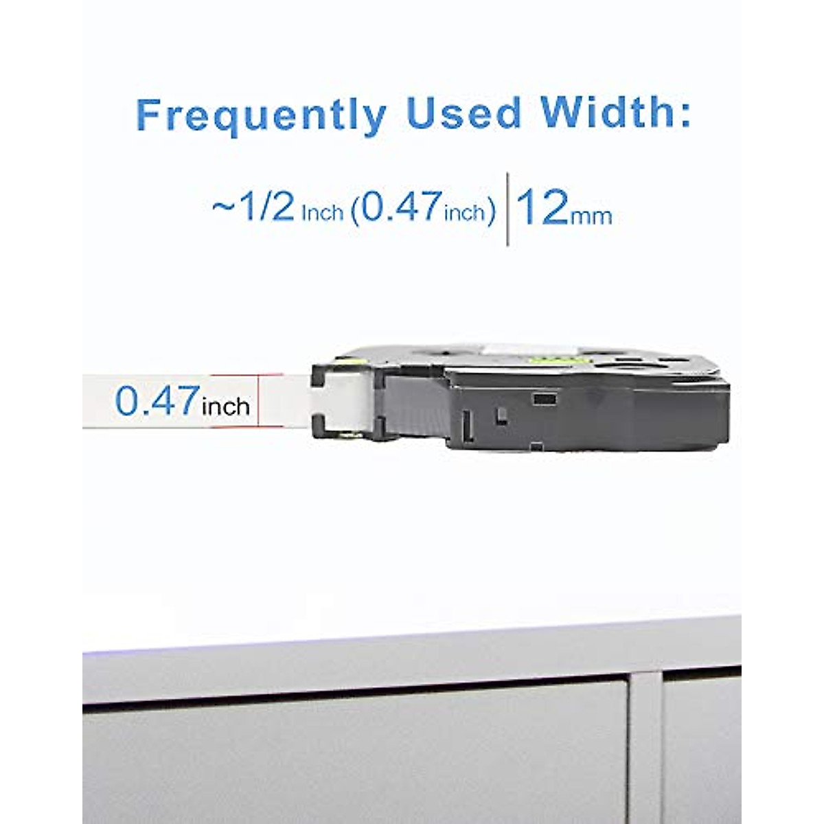 Aitaperste Compatible Color Tape Replacement for Brother TZe TZ 12mm 0.47 inch Laminated Compatible with P Touch Label Maker PT-D210 H110 PT-PP700 D202, White Red Blue Yellow Green 26.2 Feet, 5 Pack