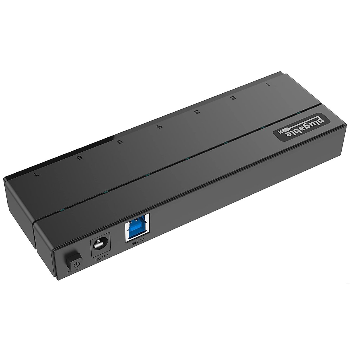 Plugable 7-Port USB 3.0 Hub with 36W Power Adapter - Driverless - Effortlessly Connect Devices and Transfer Data at High Speeds