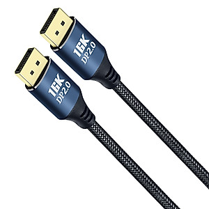 DCHAV 16K Displayport to Displayport Cable Display Port 2.0 16K@60Hz, 8K@120Hz, 4K@240Hz 165Hz 144Hz 80Gbps HDR FreeSync G-Sync DP Cord for Computer Gaming Monitor Laptop PC TV Graphics Card, 5ft