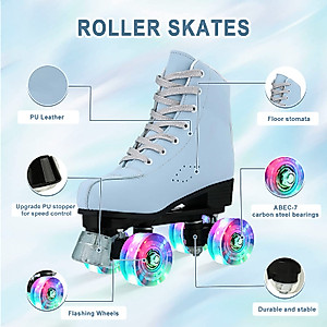 jessie Roller Skates for Women, Frosted Toddler Roller Skates Adjustable Holographic Women Roller Skates Girls Roller Skates Adults for Indoor Outdoor