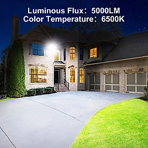 Indmird 2 Pack 60W Led Outdoor Flood Light, Exterior Flood Lights, Plug in Flood Light, for Yard, Stadium, Playground, Lawn,Garden, Garages,Basketball Court