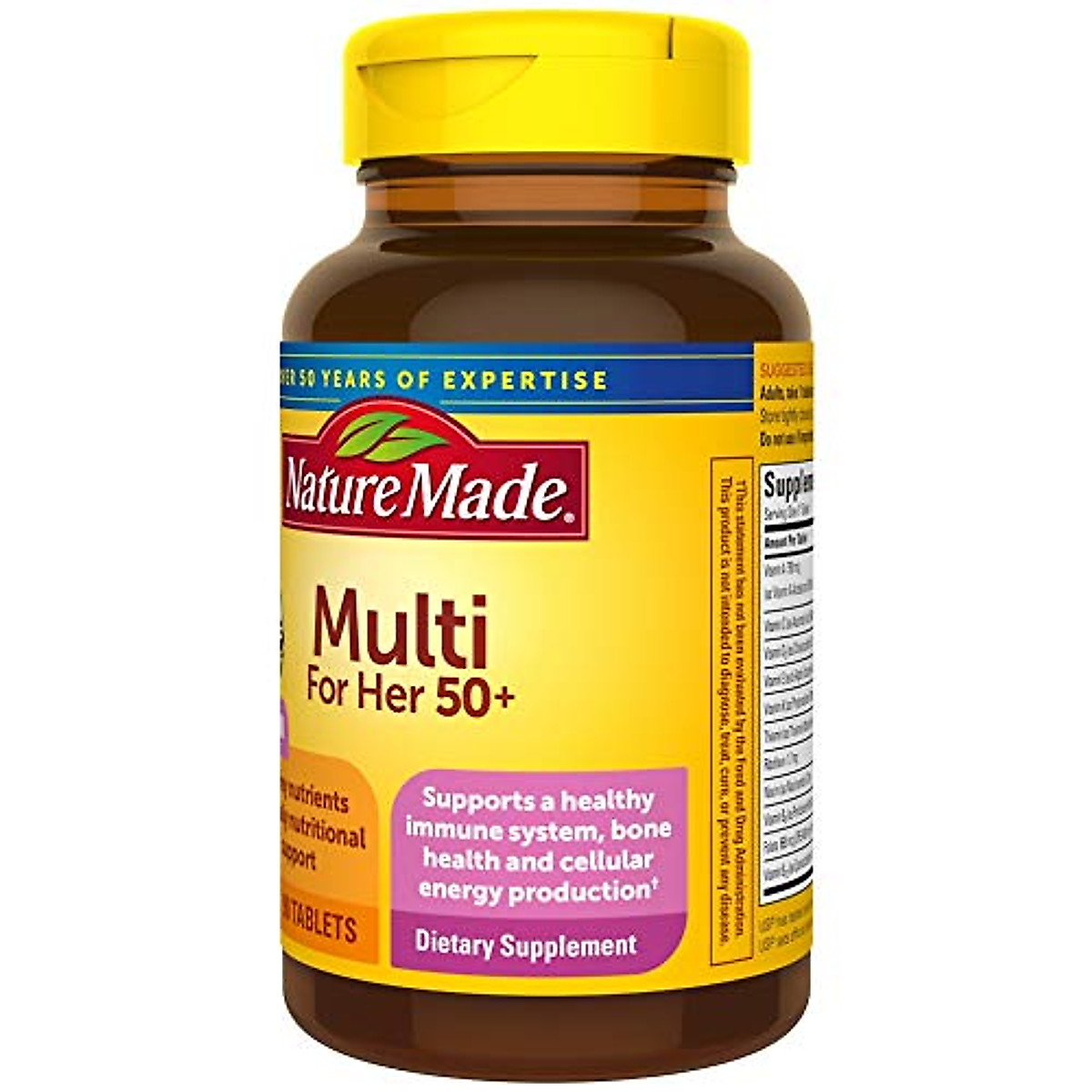 Nature Made Women's Multivitamin 50+ Tablets, 90 Count for Daily Nutritional Support
