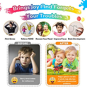 ASIOWELY Transformable Fidget Spinner Toys for Kids and Adults,3 PCS Easter Basket Stuffers Finger Sensory Toy for Teens with Autism ADHD Anxiety Relief,Birthdays Gifts for Boys Girls Travel Game