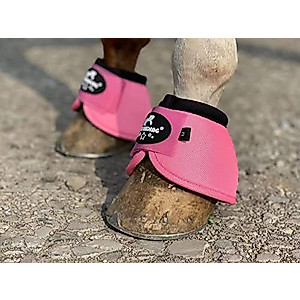 TGW RIDING No-Turn Horse Bell Boots, Equine Ballistic Hoof Overreach Bell Boot, Pair (L, Pink)…