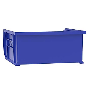 Akro-Mils 13017 Storage Container Bin, (15-Inch x 20-Inch x 12-1/2-Inch), Gray, (3-Pack) & 30235 AkroBins Plastic Storage Bin Hanging Stacking Containers, (11-Inch x 11-Inch x 5-Inch), Blue, (6-Pack)