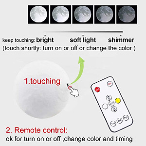 Custom Moon Lamp with Your Photo Text - 3D Printing Moon Light 5.9 Inch Touch Change 2 Colors - Personalized Christmas Birthday Valentine's Gift For Her Women Wife Girlfriend Couple Daughter Son