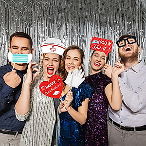 Maicaiffe Medical Graduation Party Photo Booth Props - 30 Pcs Congrats Doctor Nurse Selfie Props Favors Supplies - Nursing School Graduation Party Centerpiece Sticks - RN Graduation Party Decorations