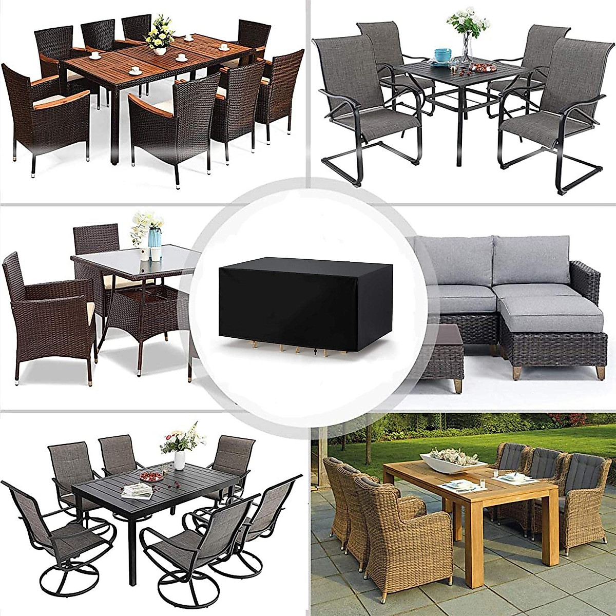 HSFFBHFBH Patio Furniture Covers,110x100x100cm Rectangular Heavy Duty 420D Outdoor Furniture Cover Waterproof Snow Protection for Patio Table and Chair