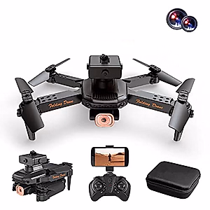 Mini Drone Foldable Dual 1080P Camera HD FPV Drone, 2.4GHz WiFi Quadcopters with Control, 3-Level Flight Speed, Gravity Control, Rolling 360°, for Adults Kids Holiday Toys Gift