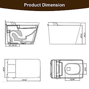 Bidet Toilet Attachment w/Digital Display Temperature, Adjustable Cool to Warm Water, Non-Electric Self Cleaning Dual Retractable Nozzles for Rear & Feminine Wash