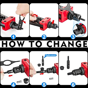 WETOLS Rivet Nut Tool, Hand Rivet with 7 Metric & Inch Mandrels M6 M8 M10, 1/4-20, 5/16-18, 3/8-16, 70pcs Rivnuts and Blow Carry Case, Steel - WE-882