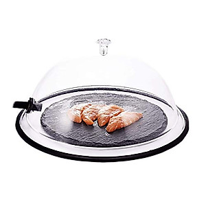 TMKEFFC Smoking Cloche Dome Cover 10 Inches Lid + 4 Pack Natural Wood Chips Set for Smoking Gun Food Drinks Cocktail Smoker