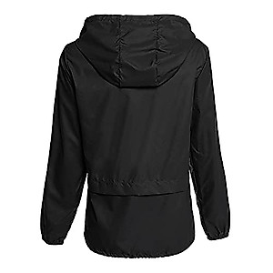 Zando Lightweight Rain Jacket Women with Hood Packable Raincoats for Adults Women Plus Size Rain Jackets for Women Waterproof Anorak Jacket Womens Windbreaker Jacket Black XL