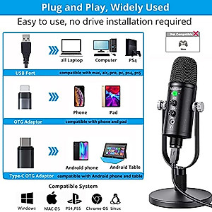 Mercase USB Microphone and Mic Arm Stand