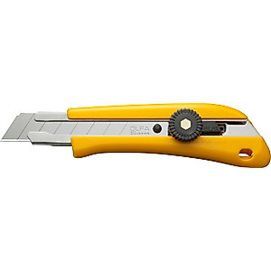 OLFA 18mm Heavy-Duty Utility Knife (BN-L) - Multi-Purpose Custom Cutting Depth Precision Knife w/Ergonomic Grip Handle & Snap-Off Blade, Replacement Blades: Any OLFA 18mm Blade
