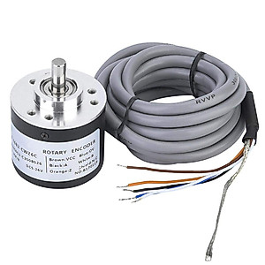 5-26V DC Incremental Rotary Encoder, E6B2-CWZ6C 38mm Diameter NPN Open-collector Output ABZ 3 Phase General-purpose Rotary Encoder with 2m Wiring Wire(300P/R)