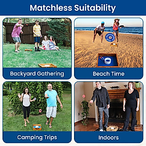 Washer Toss Game Outdoor Games Giant Yard & lawn Games | Set of 2 Solid Wood Targets and 2.5-inch Washers Toss Rings| Bulls-eye Pitching board| Backyard Beach Camping Party for Family & Kids|