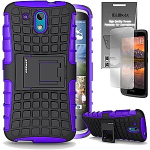 HTC Desire 526 Grenade Combat Case by ElBolt - Purple with Free HD Screen Protector