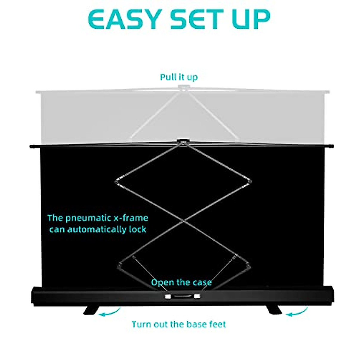 【Retractable Screen】 RAUBAY 78.7in x 74.8in Large Collapsible White Backdrop Portable Retractable Panel Photo Background with Stand for Video Conference, Photographic Studio, Streaming
