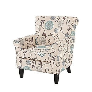 Christopher Knight Home Roseville Fabric Floral Club Chair, Blue Flowers