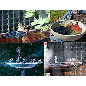 Solar Fountain, Solar Powered Bird Bath Fountain Pump with 4 Nozzles 1.4W Solar Panel Kit Water Pump, Outdoor Watering Submersible Pump for Pond, Pool, Garden, Fish Tank