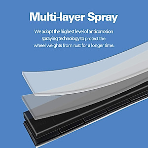 CKAuto 1/4oz, 0.25oz, Black, Adhesive Stick on Wheel Weights, EasyPeel Tape. Cars, Trucks, SUVs, Motorcycles, Low Profile, 60oz/Box, U.S. OEM Quality, (240pcs)