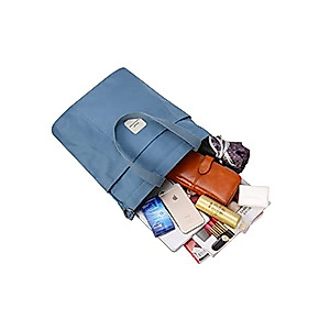 Iswee Canvas Tote Bag Cross-body Handbags Women Shoulder Bag Casual Top Handle Bag (Blue)