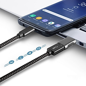 UV-CABLE USB C Male to USB Female Adapter 2-Pack, Type A to USBC Charger Cable Power Converter for iPhone, Mini Max, Samsung, i-Watch Series, Afor Laptops Oculus Quest Link Logitech StreamCam, etc