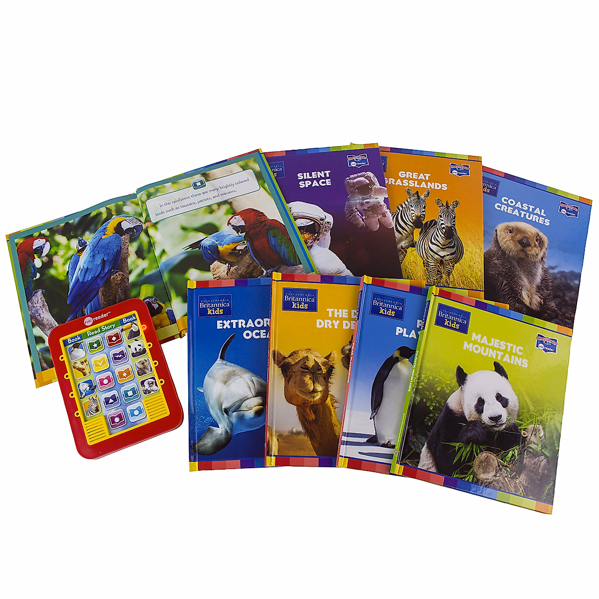 Encyclopedia Britannica Kids - Me Reader Electronic Reader and 8 Sound Book Library - Animals and Space- PI Kids