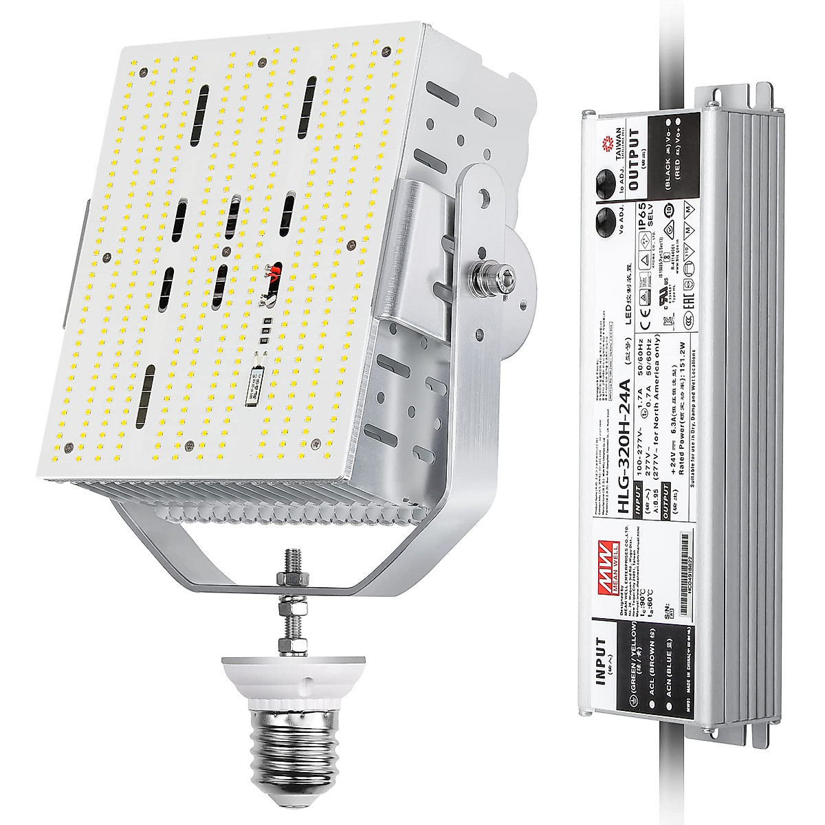 BBESTLED 300W Shoebox LED Parking Lot Light Retrofit Kit (AC100-277V Input) 42000Lumen E39 Mogul Base Enclosed Fixtures ETL DLC Listed, 300W LED Tennis Court Lights 5000K