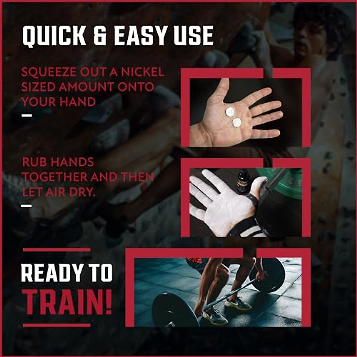 IRON AMERICAN Liquid Chalk - No-Mess Long-Lasting Grip Chalk for Weightlifting, Gymnastics, Rock Climbing, and Fitness Training - 50ml Travel Bottle - Advanced Hand Chalk for Gym