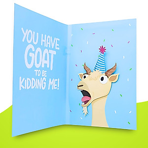 Good Egg Greetings Screaming Goat Birthday Card | Funny Birthday Card for Men Women Kids | Screaming Goat Meme Sound and Shaking Head Motion Bday Greeting Cards 5.25 x 8.18 Inch