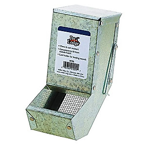 Pet Lodge® Steel Small Animal Feeder with Lid and Sifter Bottom | Cage Rabbit Feeder | Holds Several Days Worth of Food | 3 Inch