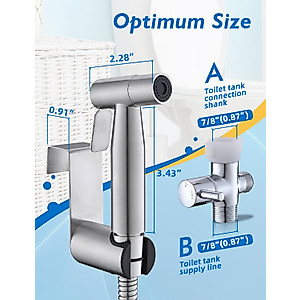 BRITULIF Handheld Bidet Sprayer for Toilet, Jet Sprayer for Toilet Muslim Shower, Adjustable Cloth Diaper Sprayer Bidets Attachment for Toilet, Toilet Sprayer with Bidet Hose for Feminine Wash