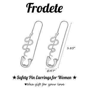 Snake Earrings for Women Gold Safety Pin Hoop Earrings Paper Clip Hoop Earrings for Women(A:Silver)