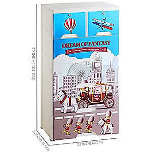 Vividness Plastic Drawers Dresser,Tall Dresser,Sturdy Organizer Unit,Easy Pull Closet Drawers,Storage Cabinet for Clothing,Nursery,Bedroom-6 Drawers (London)