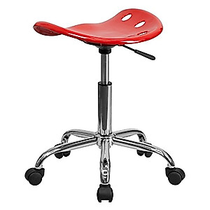 Flash Furniture Taylor Vibrant Red Tractor Seat and Chrome Stool