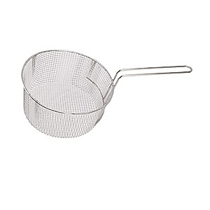 Tgoon Fry Net, Stainless Steel Long Handle Fry Basket Strong Load Bearing Delicate Appearance for Chicken Nuggets(Handle Without Rubber)