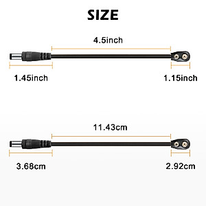 AZOR AP311 Spring Reverb Guitar Effect Pedal with Guitar Pedal Power Cable,9V Battery Clip Converter Power Cable Snap Connector