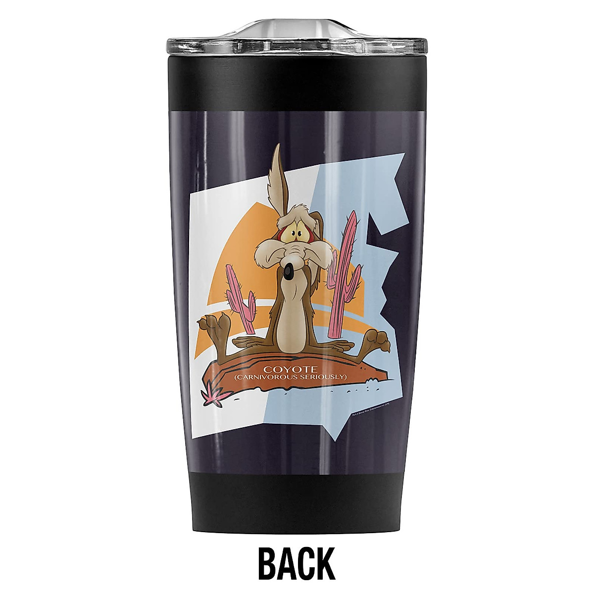 Logovision Looney Tunes Wile E. Coyote Stainless Steel Tumbler 20 oz Coffee Travel Mug/Cup, Vacuum Insulated & Double Wall with Leakproof Sliding Lid | Great for Hot Drinks and Cold Beverages
